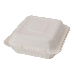 8x8x3”Compostable Sugarcane Clamshell – Nor West Distributors